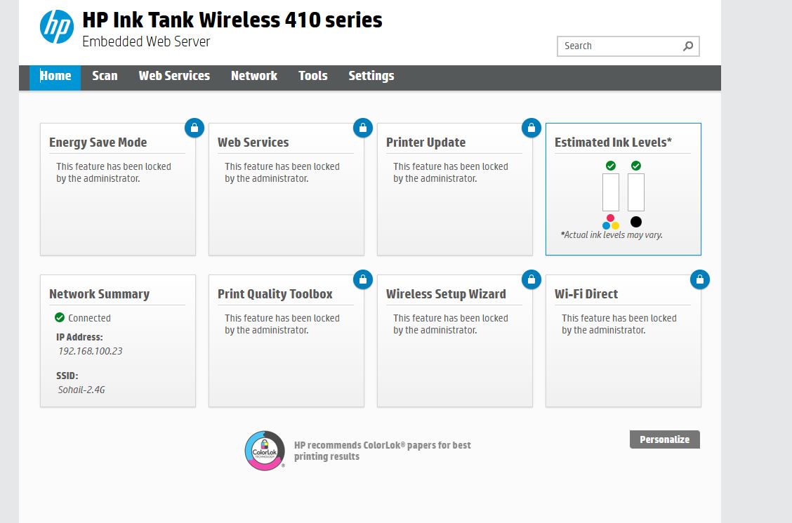How to reset HP Ink Tank Wireless 415 series EWS password? - HP Support ...
