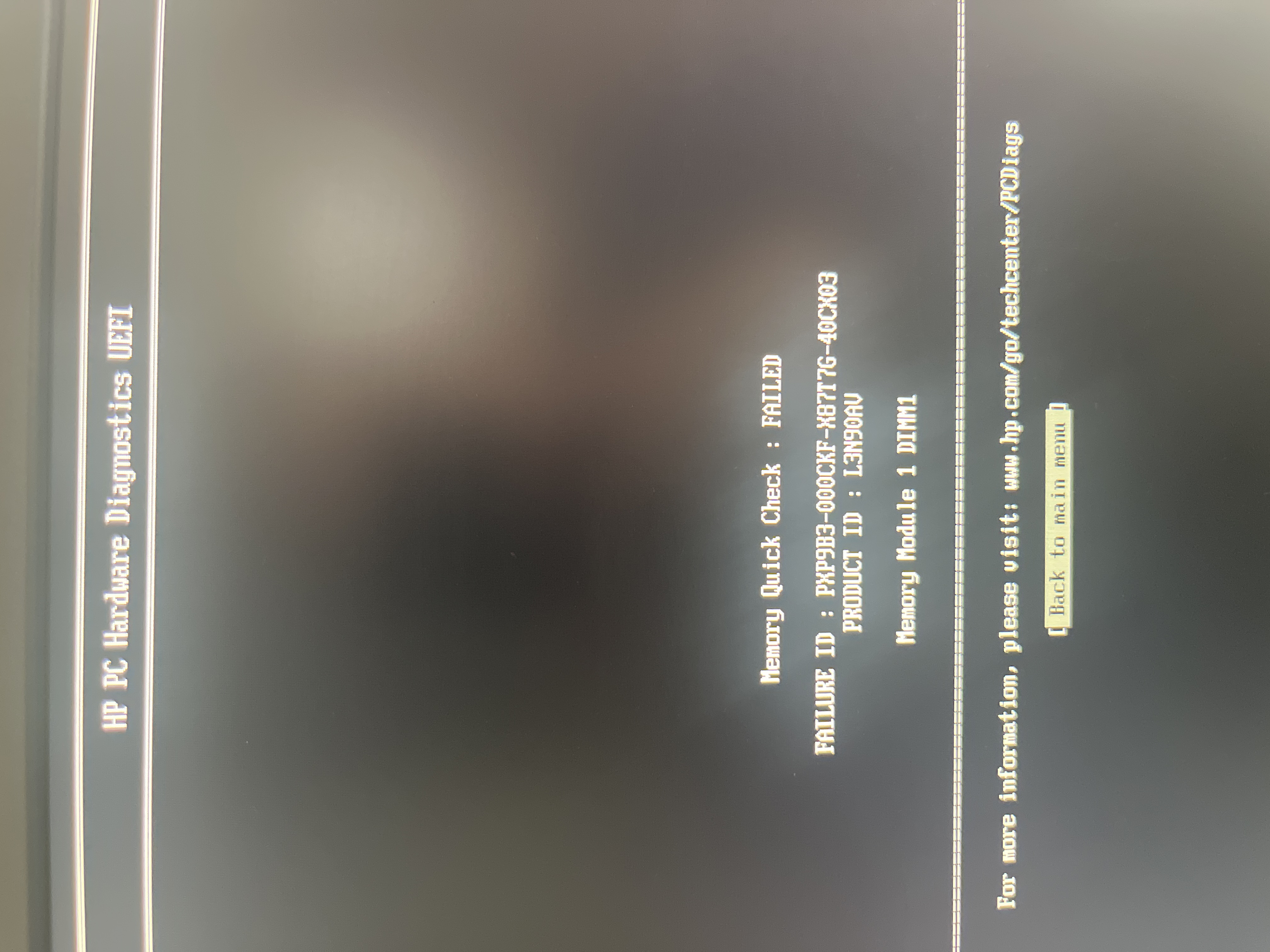 Failure screen - HP Support Community - 9374977