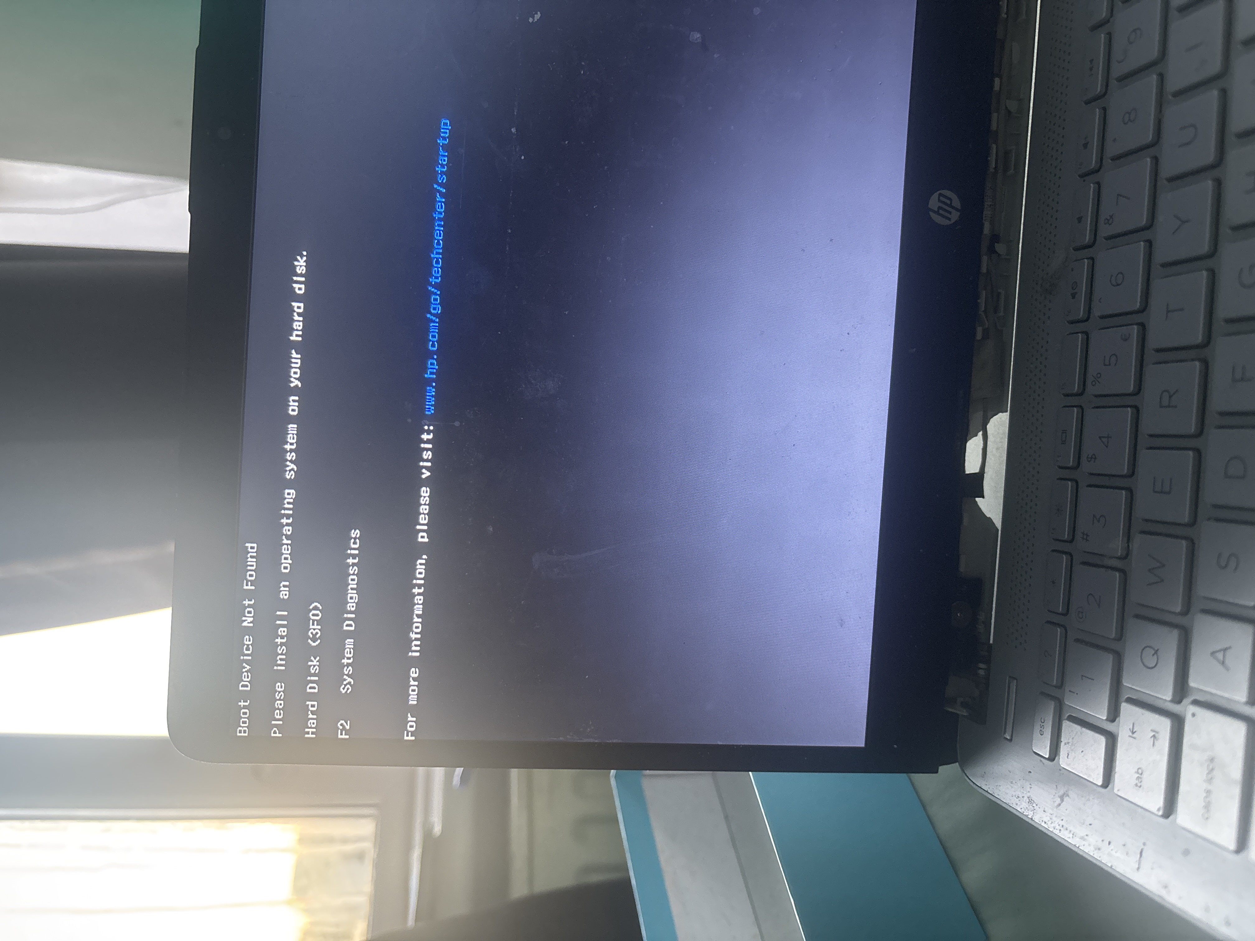 Booting system not found - HP Support Community - 9399855