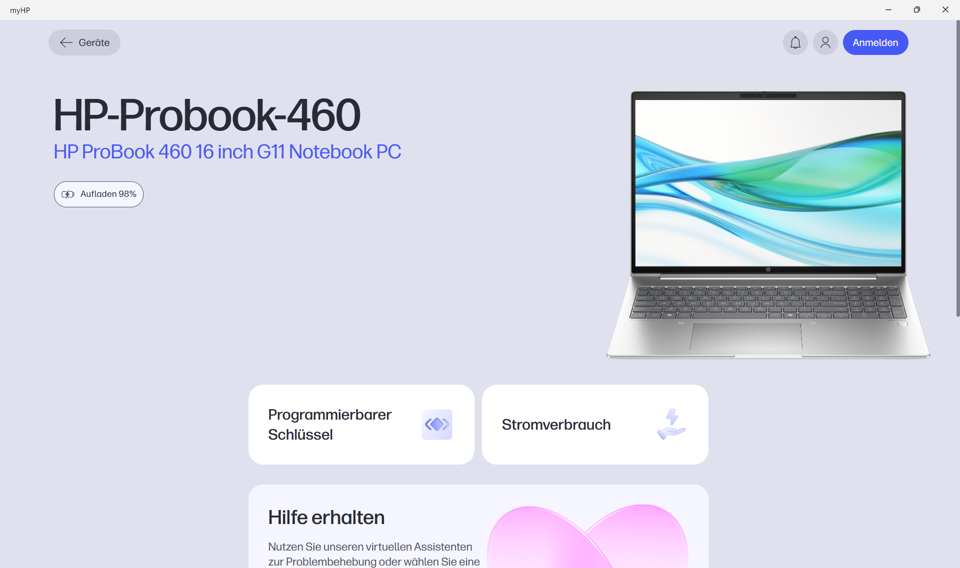 missing settings in myhp app for my notebook - HP Support Community ...
