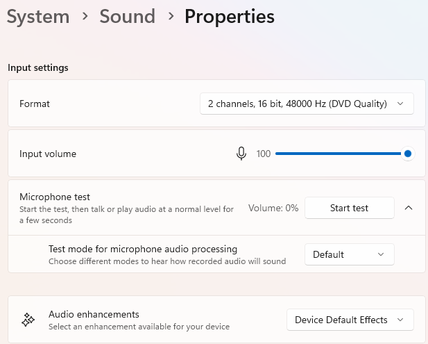 Microphone Audio Enhancements Default does not record music,... - HP ...