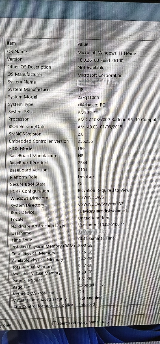 Solved: Request for older BIOS version for HP Pavilion 23-q110na (e ...