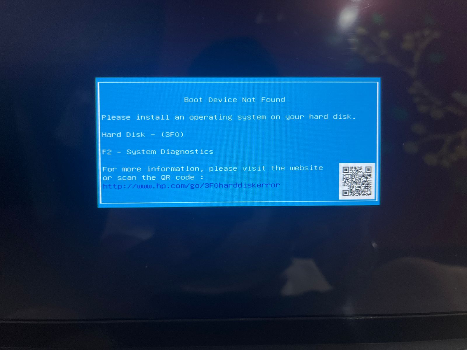 boot device not found - HP Support Community - 9428654