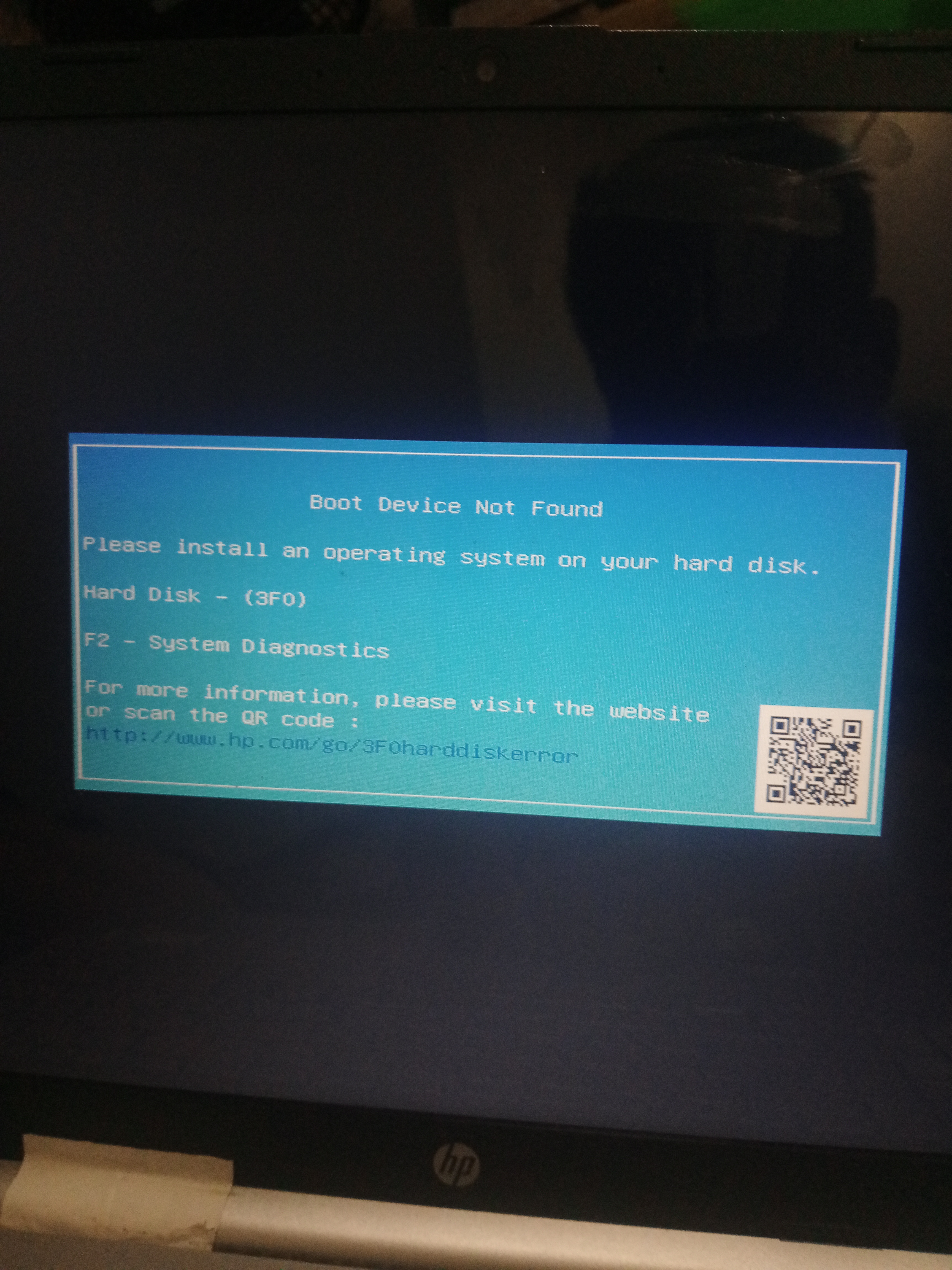Boot device not found - HP Support Community - 9433590