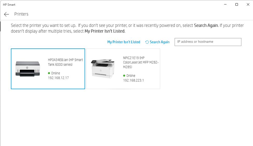Solved: Printer won't connect to HP Smart on computer - HP Support Community - 9438608