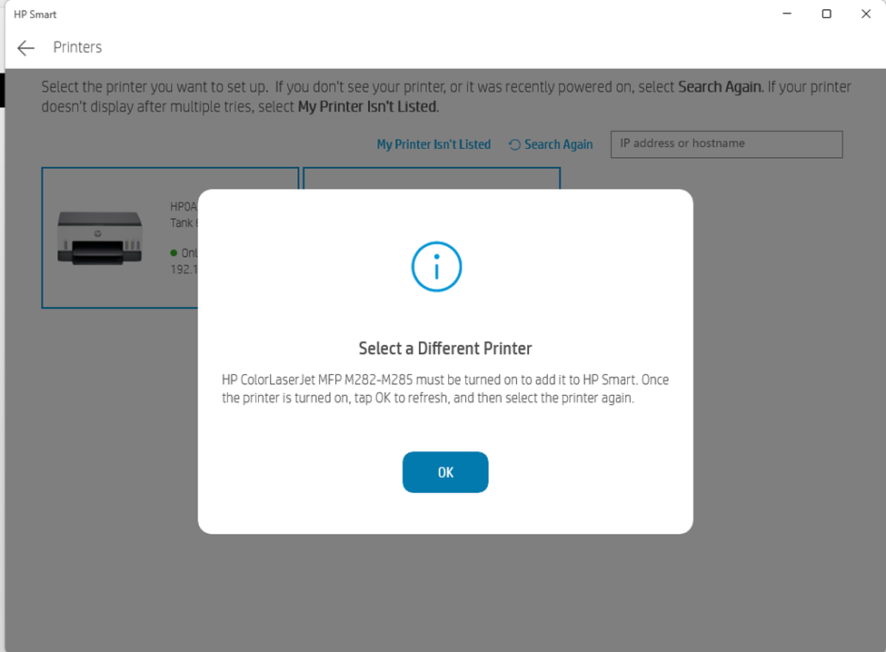 Solved: Printer won't connect to HP Smart on computer - HP Support Community - 9438608