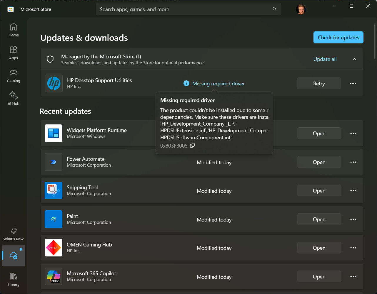 Microsoft Store fails to download HP Apps - HP Support Community - 9444790
