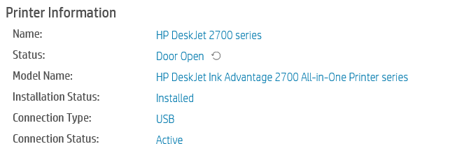 HP printer deskjet2700 showing door open error - HP Support Community ...