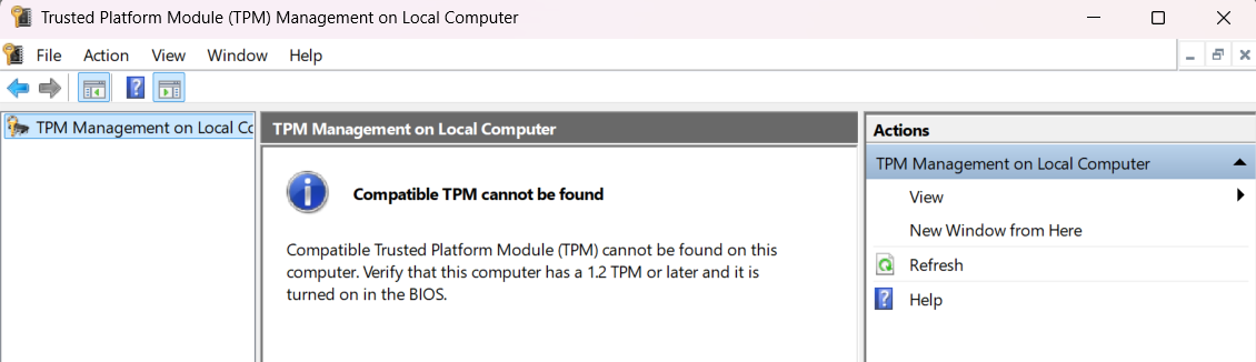 The system reports that no Trusted Platform Module (TPM) is ... - HP ...