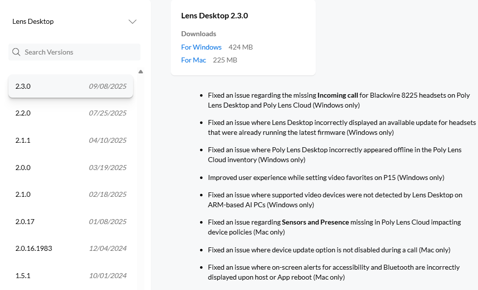 Solved: [Software] Poly Lens Version 2.3.0 Windows & Apple Mac - HP ...