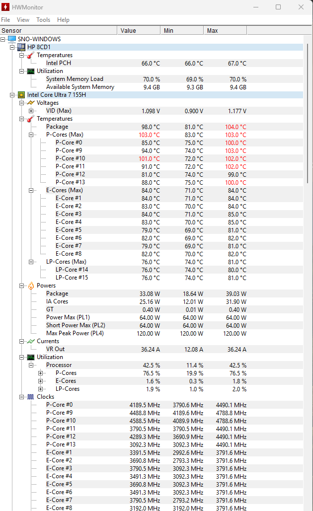 Temprature 80c to 100c - HP Support Community - 9481519