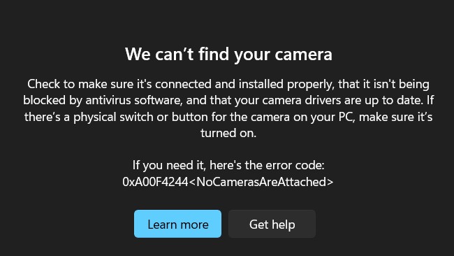 Camera not found - HP Support Community - 9483313