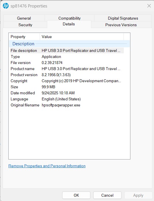 can't upgrade firmware on hp 3005pr USB 3.0 Port Replicator - HP ...
