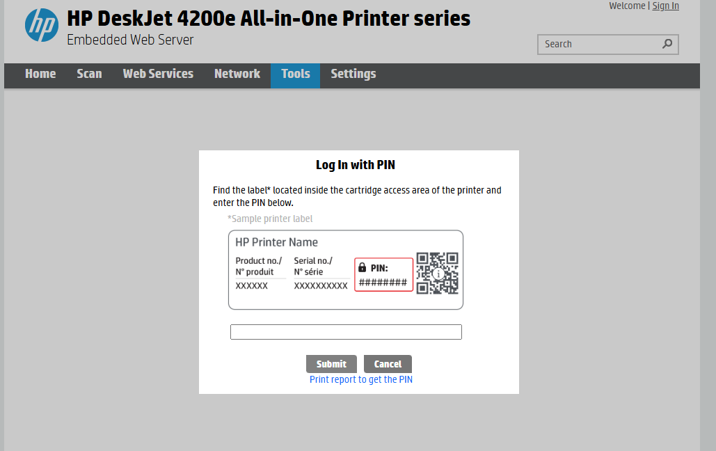 HP DeskJet 4200e: Remove PIN - HP Support Community - 9521254