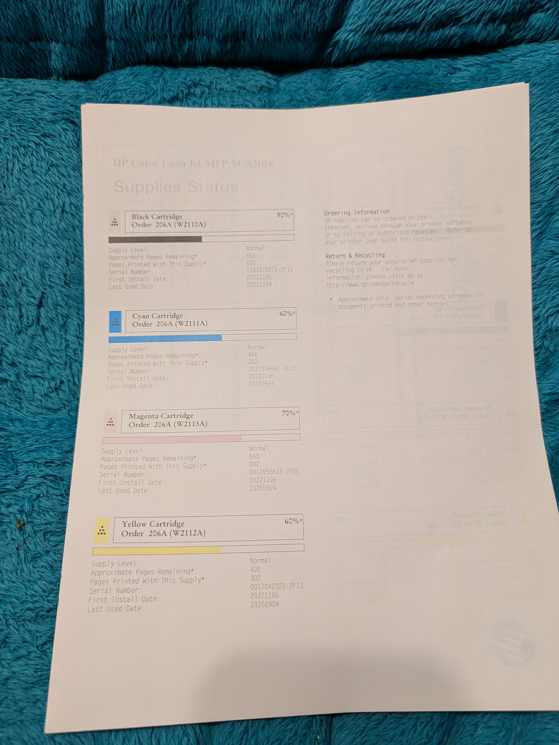 Faded ink but cartridge at 70% on the Color LaserJet Pro MFP... - HP ...