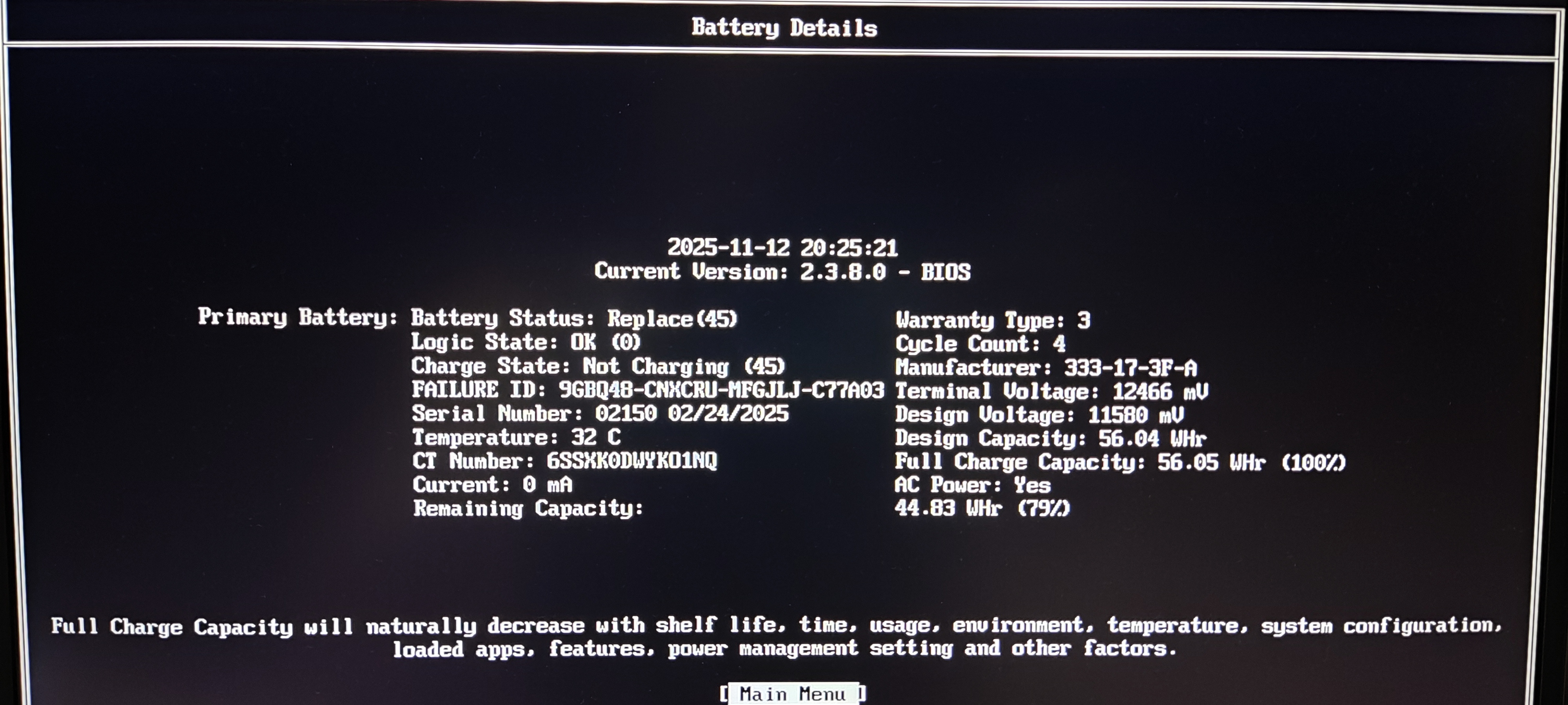 Failure details - Battery Check - HP Support Community - 9530202