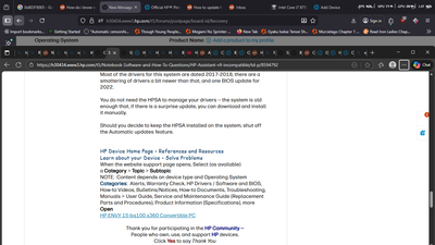 hp support assistant 9 not working and need to update the la... - HP ...