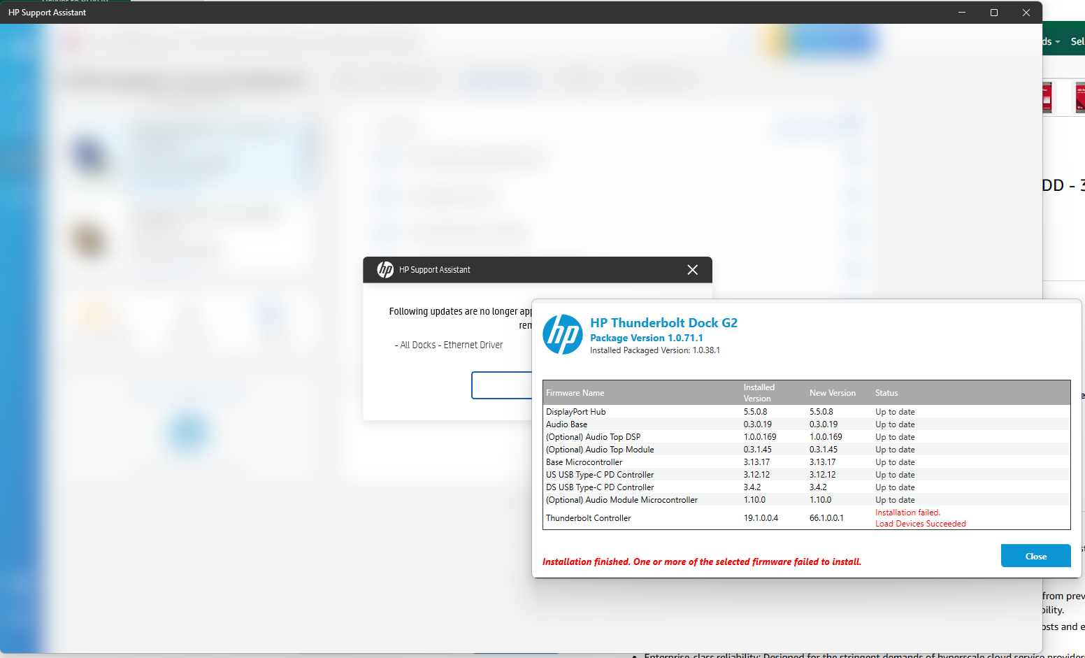 HP Thunderbolt Dock G2 cannot upgrade controller - HP Support Community ...