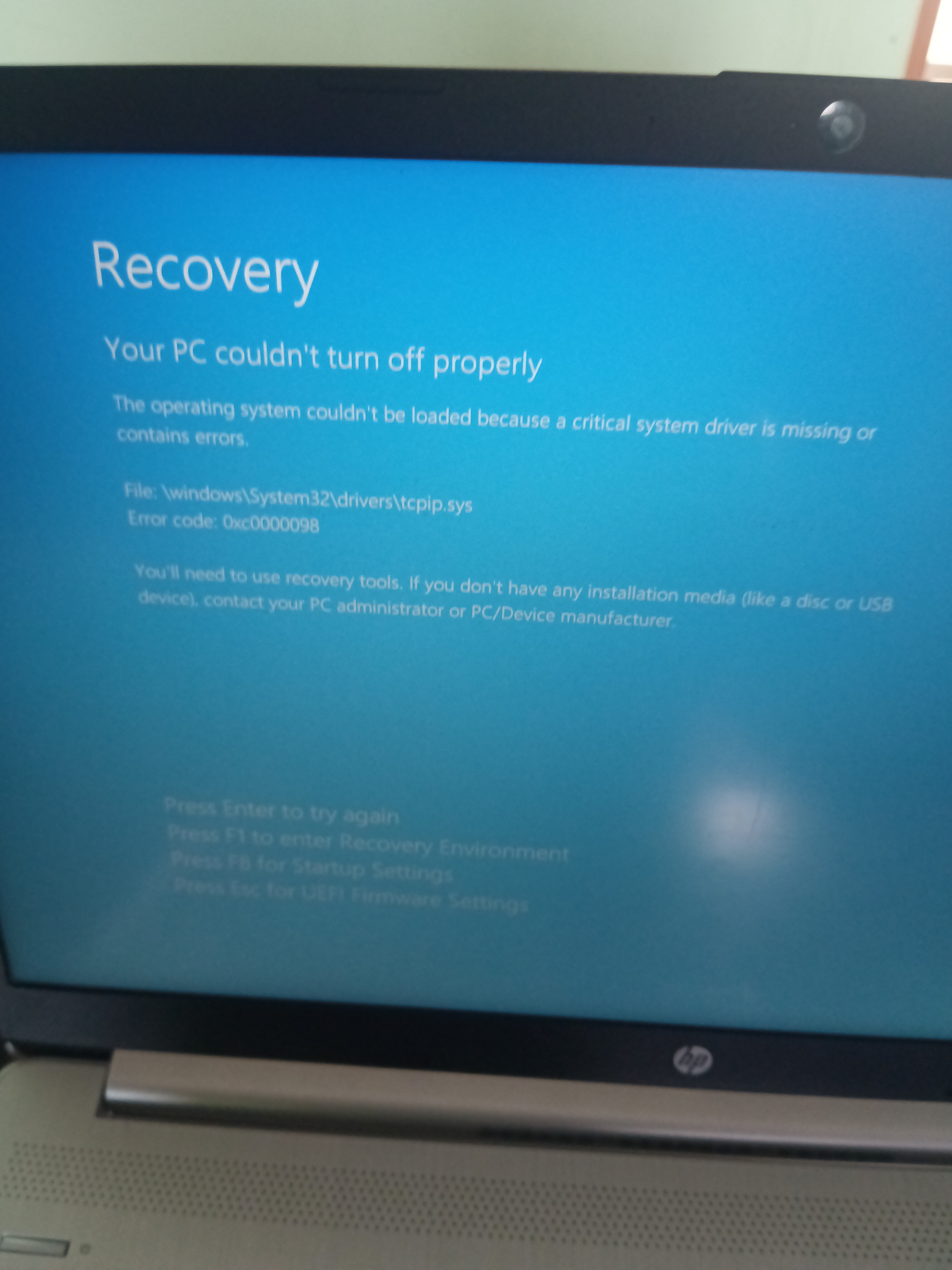 HP 15s – Blue Screen errors, boot loop, BIOS recovery & Caps... - HP ...