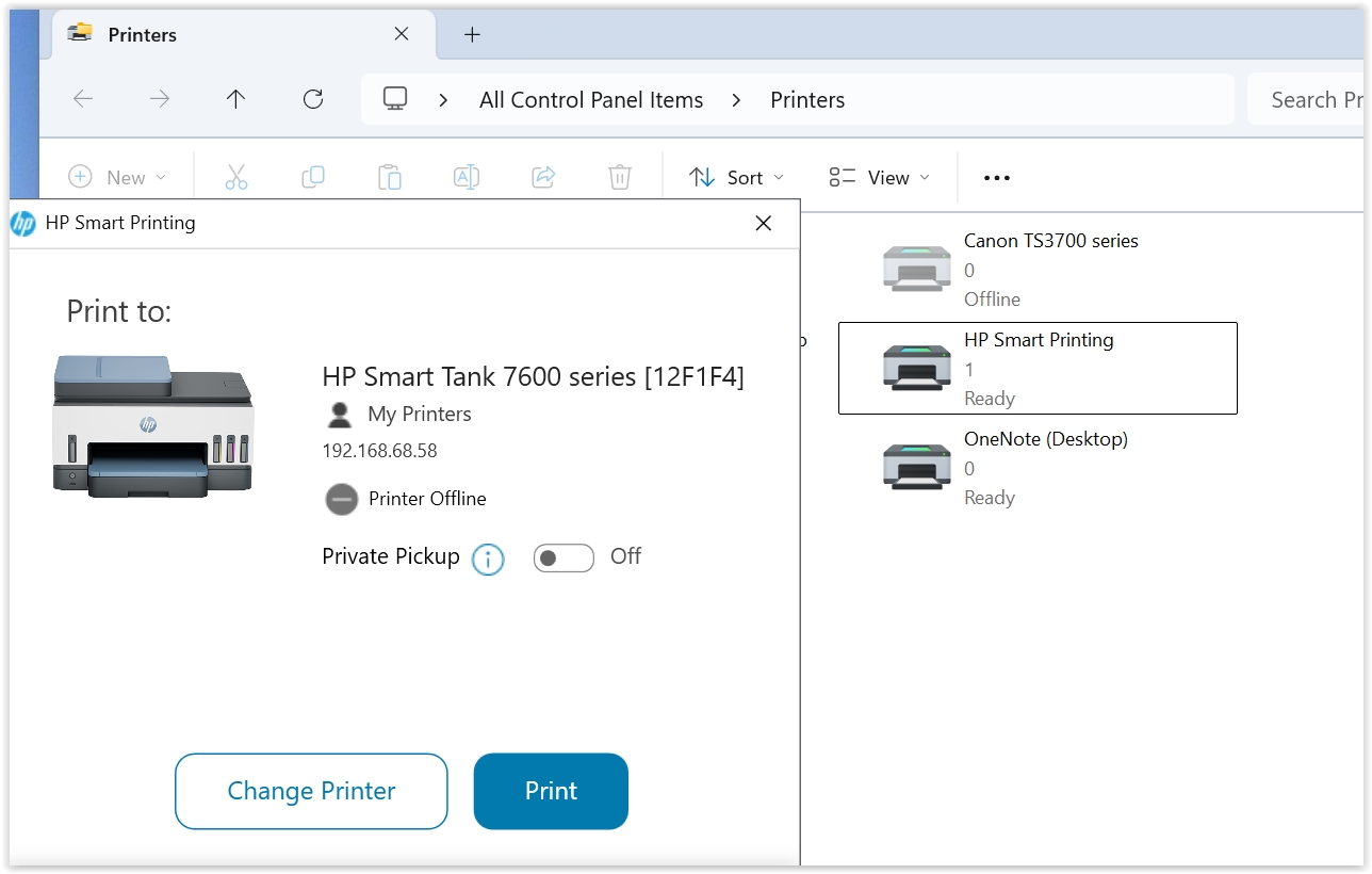 Smart Tank 7600 keeps changing port, can't update firmware e... - HP ...