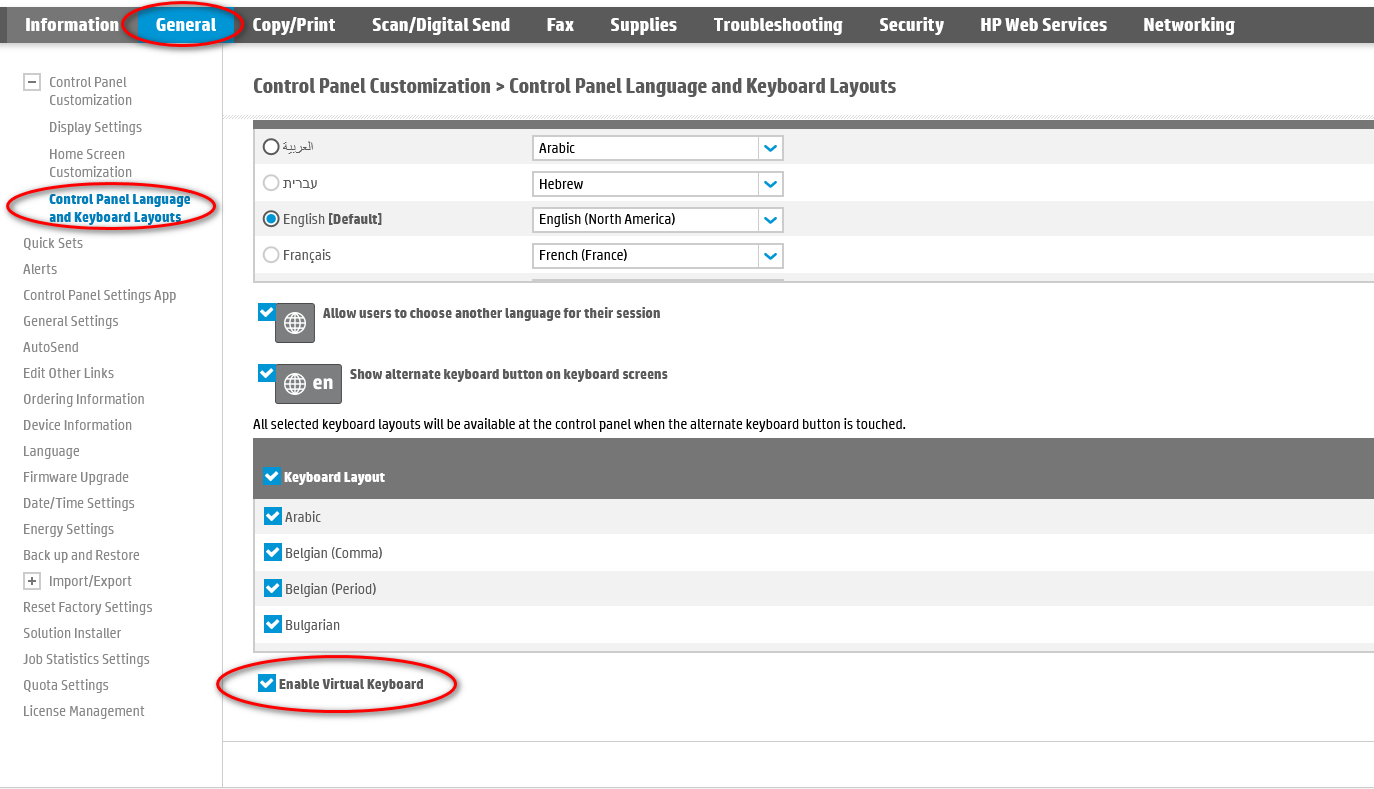 Solved: Re: On Screen Keyboard disappeared from HP Color LaserJet Fl ...