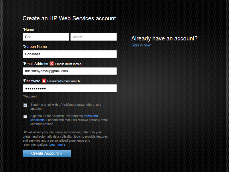 eprint Registration - HP Support Community - 2558751