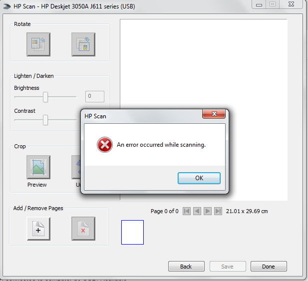 Solved: Deskjet 3050 scan error - HP Support Community - 634149