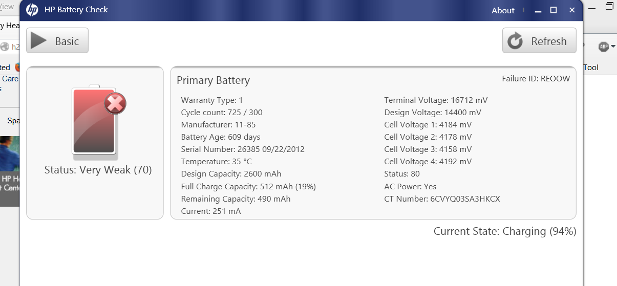 Solved: Primary (internal battery) 601 error on HP Pavillion Sleekbo ...