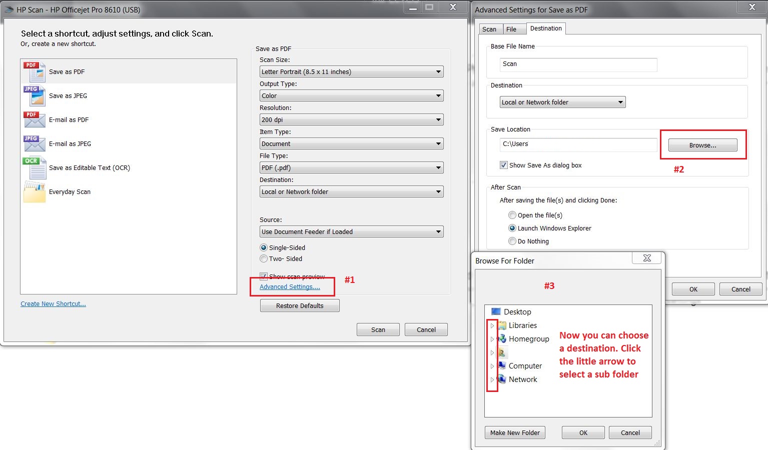 Officejet 8610: How to change scanner default settings? - HP Support ...